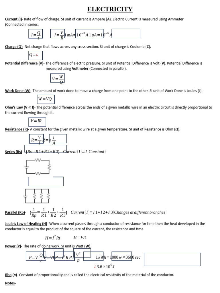 Electricity | PDF | Voltage | Electrical Resistance And Conductance