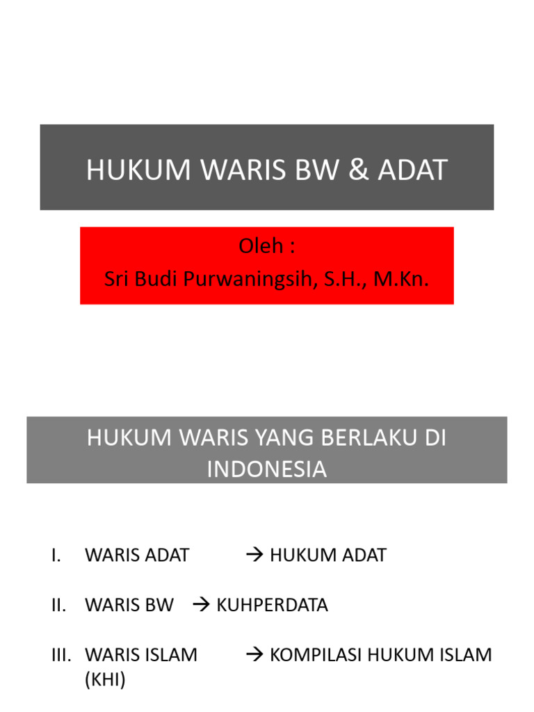 Hukum Waris BW Adat | PDF