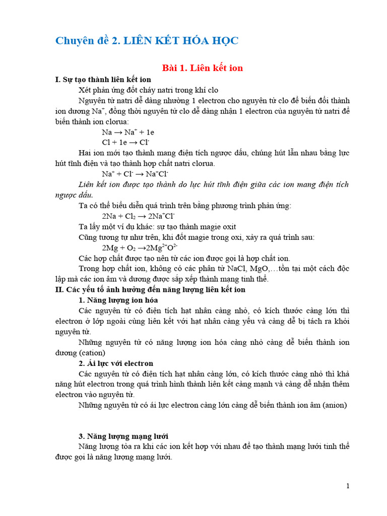 Cd2-Lien Ket Hoa Hoc | PDF