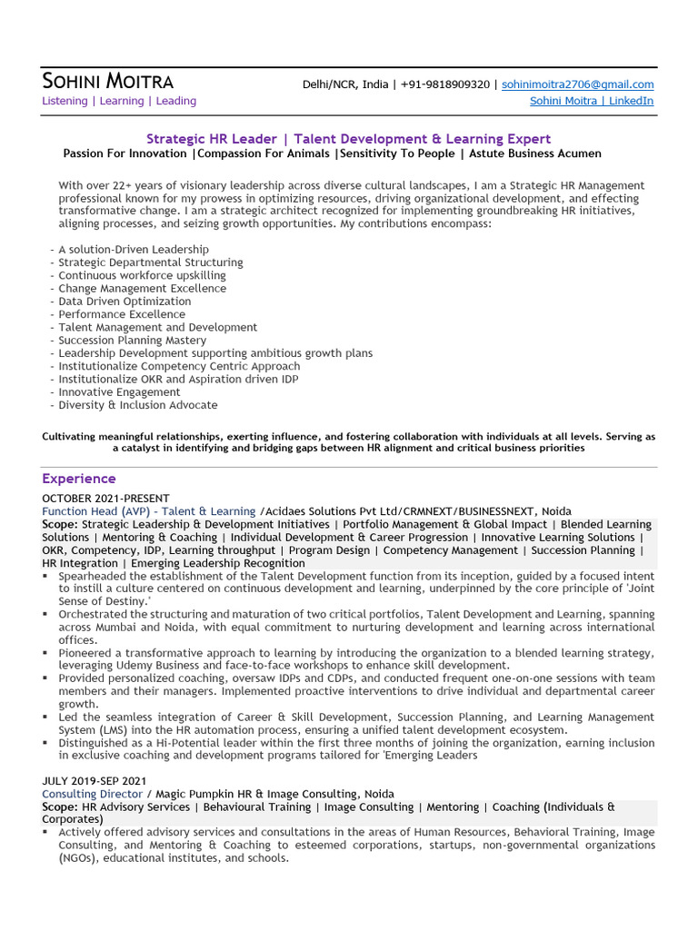 Strategic HR Leadership Overview | PDF | Career & Growth | Business