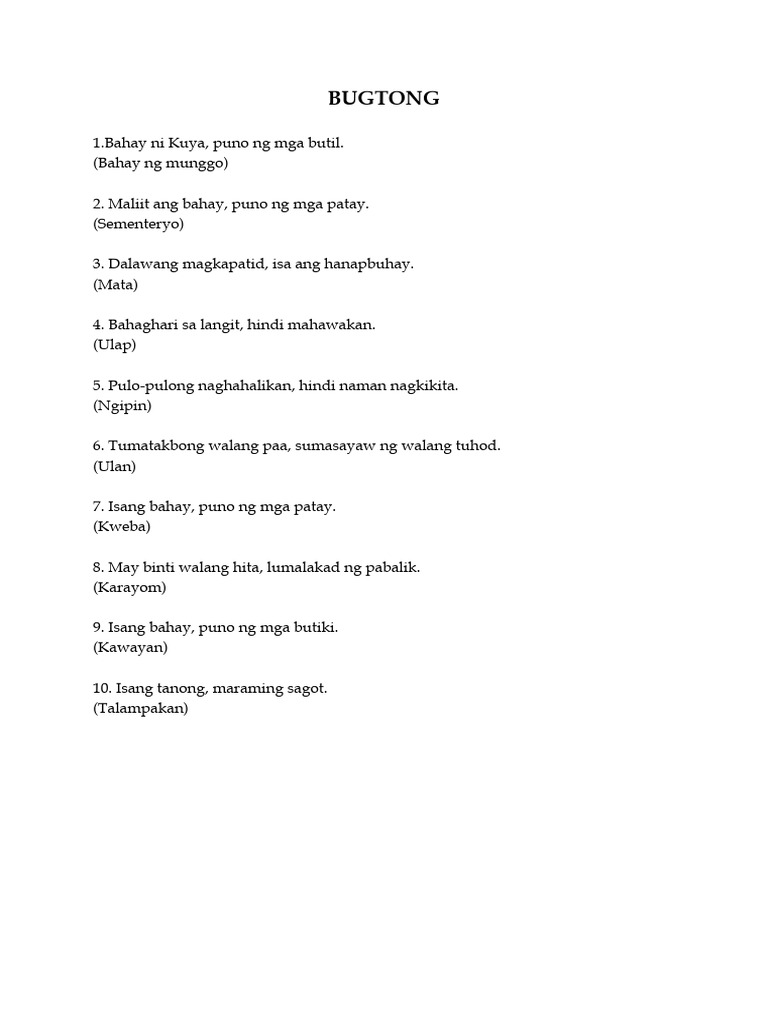 Bugtong | PDF