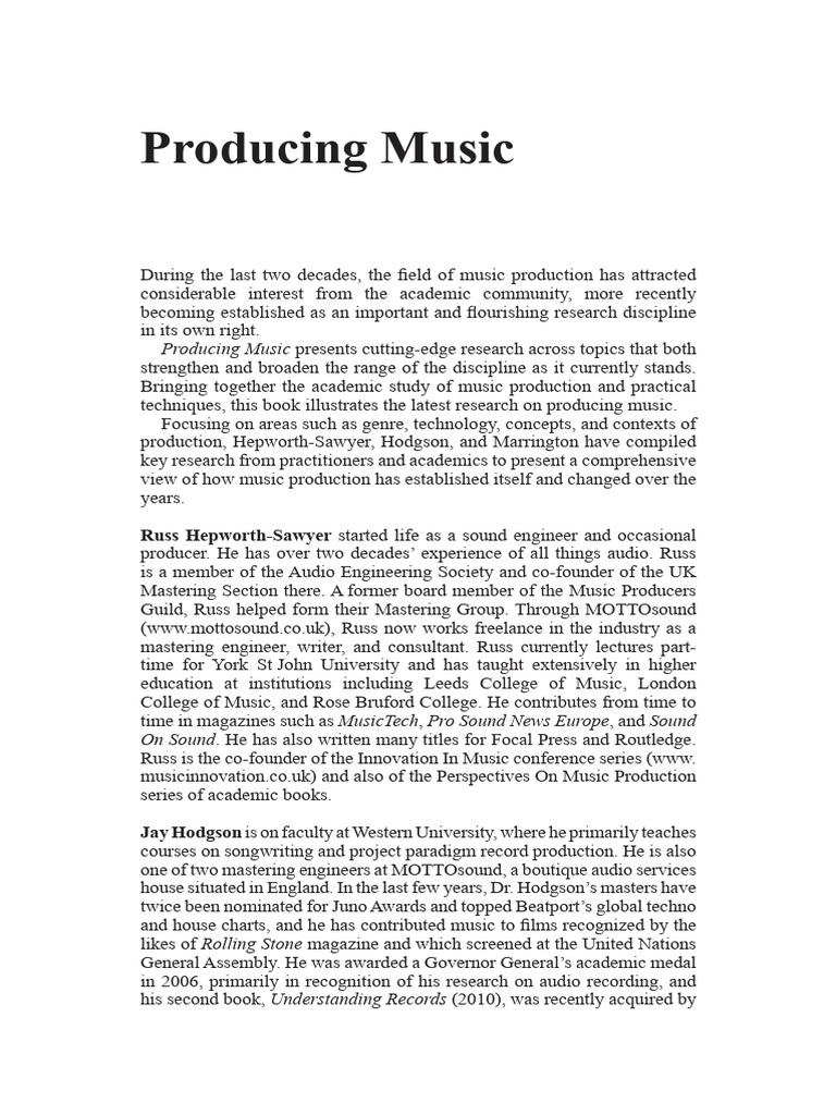 10.4324 9781315212241 Previewpdf | PDF | Audio Engineer | Musical ...