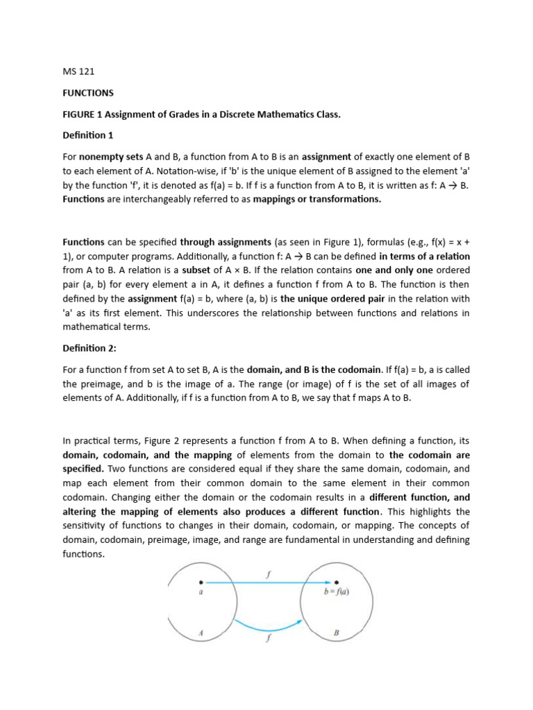 Reviewer MS 121 Final | PDF | Function (Mathematics) | Mathematics