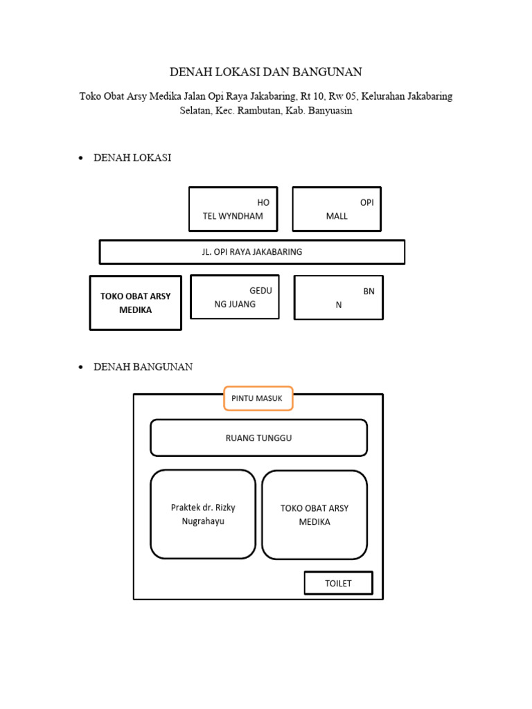 Denah Lokasi Dan Bangunan Toko Obat Pdf