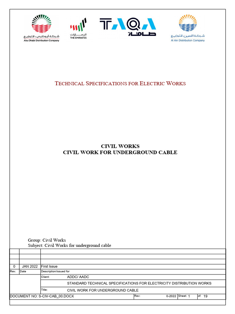 S Civ Cab - 00 | PDF | Specification (Technical Standard) | Concrete