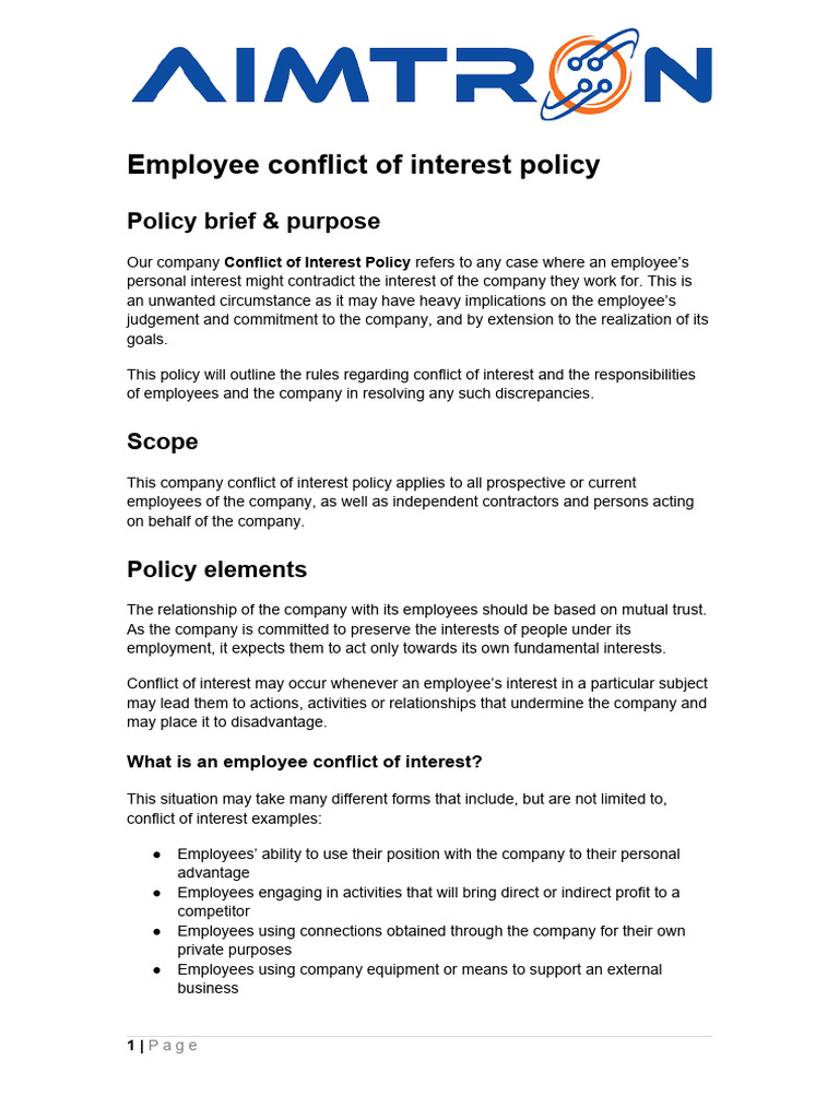 Calendario 2026 En Colombia Conflict Of Interest Policy Pdf Free