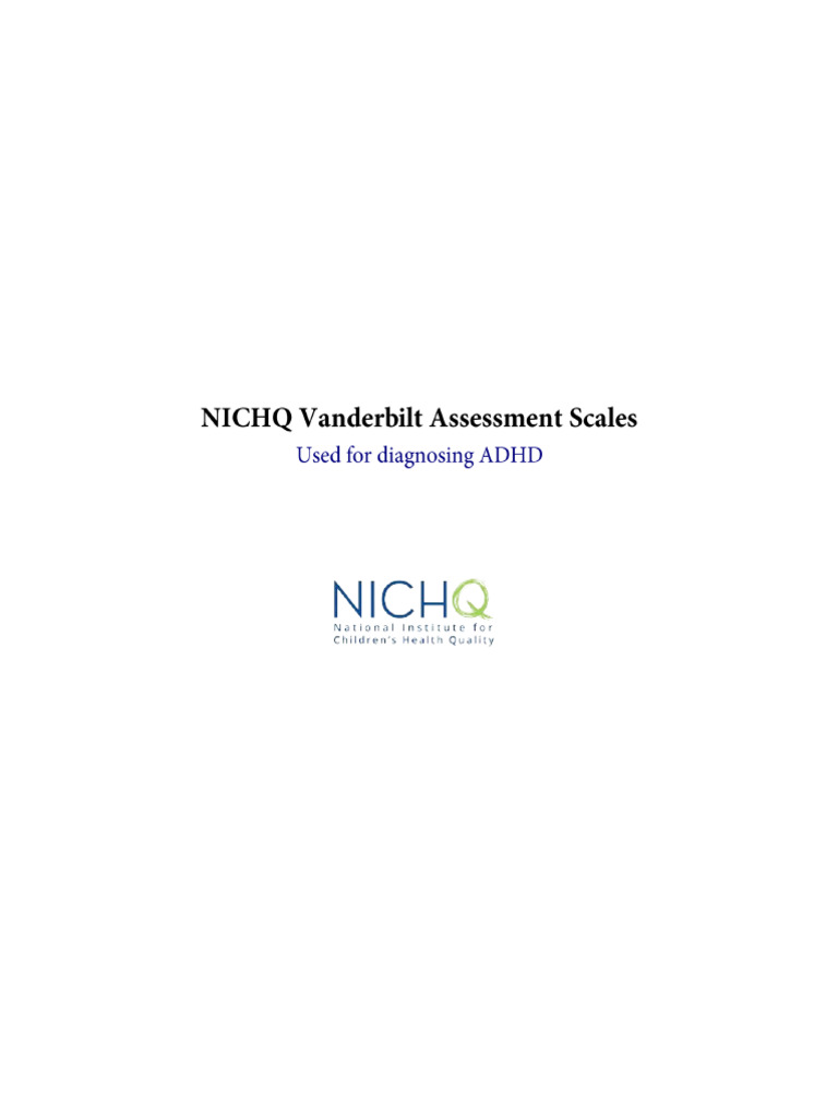 NICHQ Vanderbilt Assessment Scales Compressed | PDF | Attention Deficit ...
