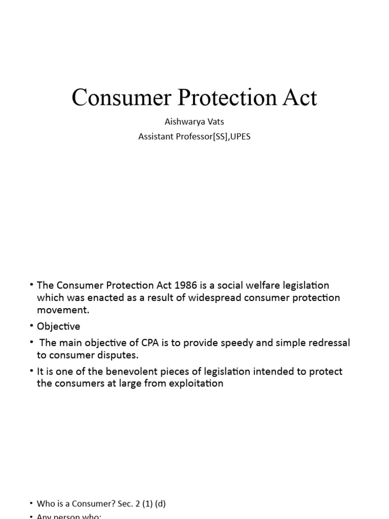 Consumer Protection Act | Download Free PDF | Consumer Protection | E ...
