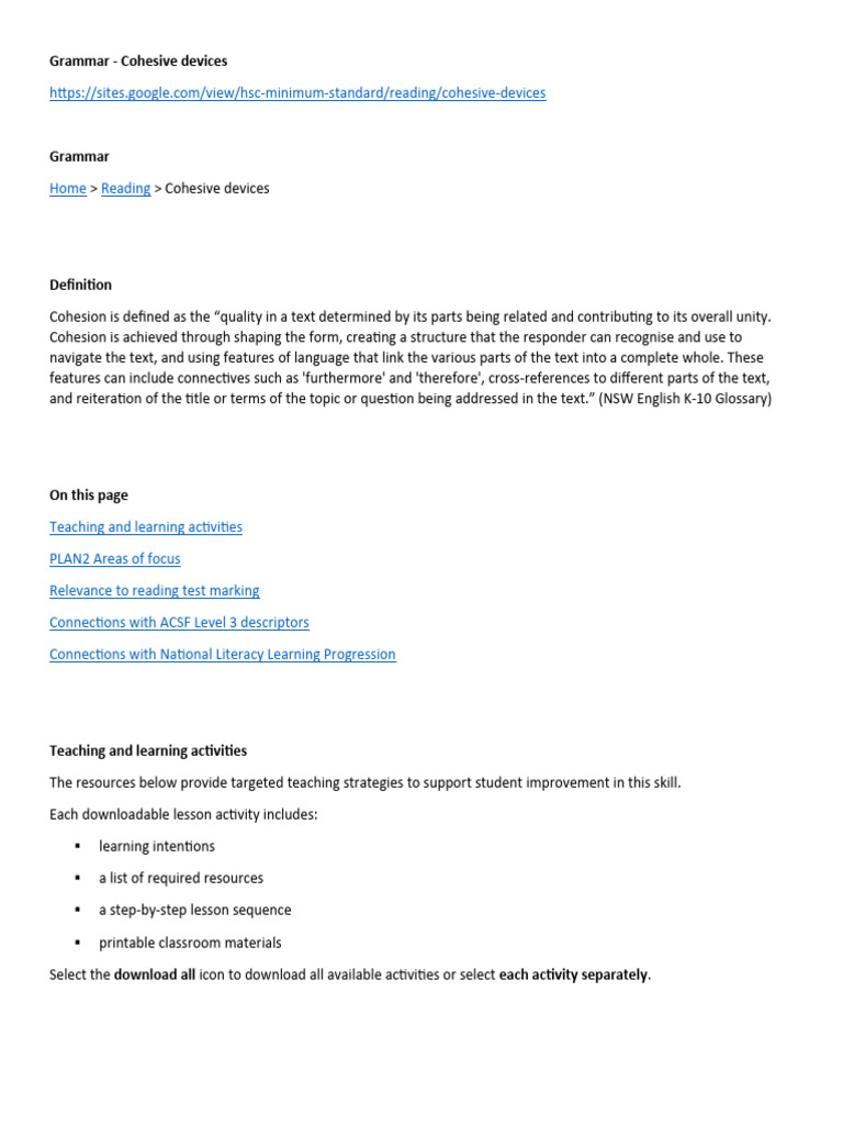 Understanding Cohesive Devices in Texts | PDF | Reading Comprehension ...
