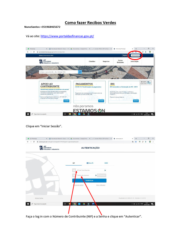 AAA Como Fazer Recibo Verde | PDF