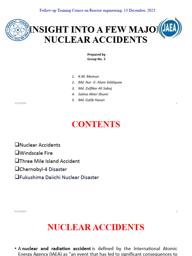 Insight Into a Few Major Nuclear Accidents-2 | PDF | Nuclear Reactor ...