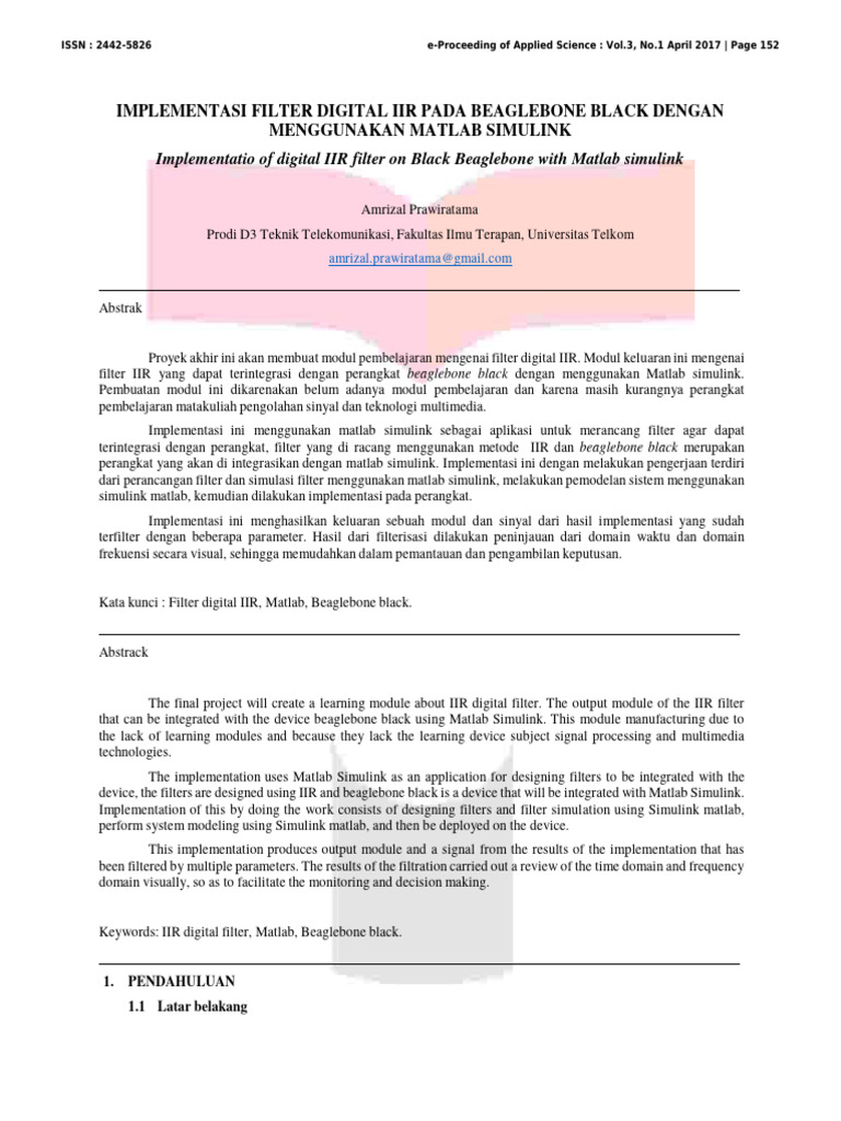 Modul Filter IIR untuk Pembelajaran | PDF