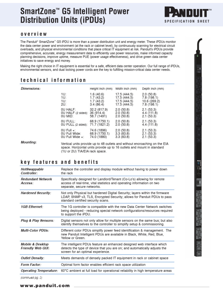 Barras Multicontacto IPDUs Panduit | PDF | Ac Power Plugs And Sockets ...