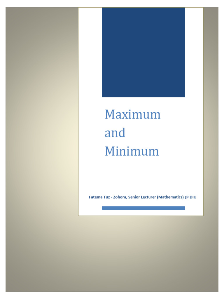 Maximum and Minimum | PDF | Analysis | Algorithms