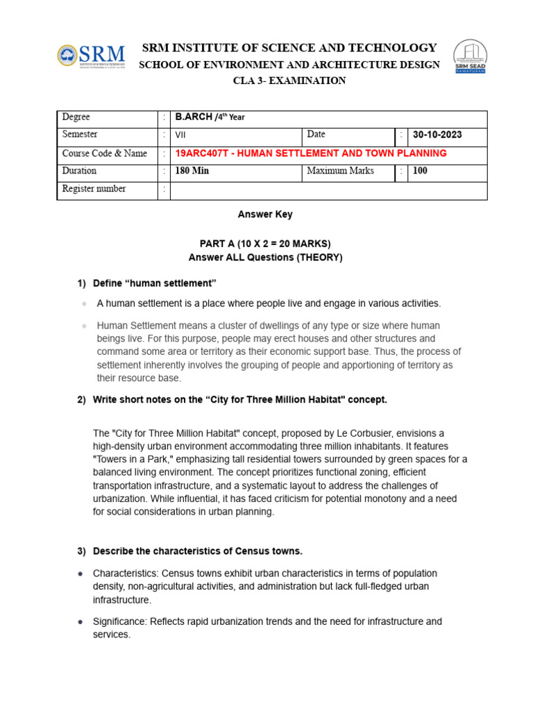 CLA - 3 Answer Key HSTP | PDF | Sampling (Statistics) | Slum