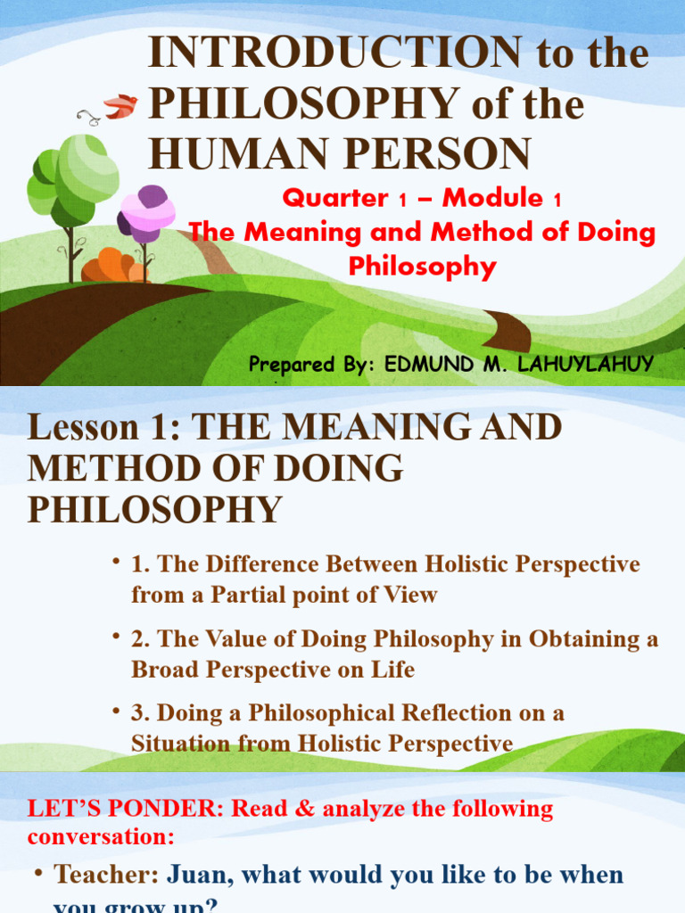Module 1 - Meaning and Method of Doing Philosophy - 2022 | PDF | Plato ...