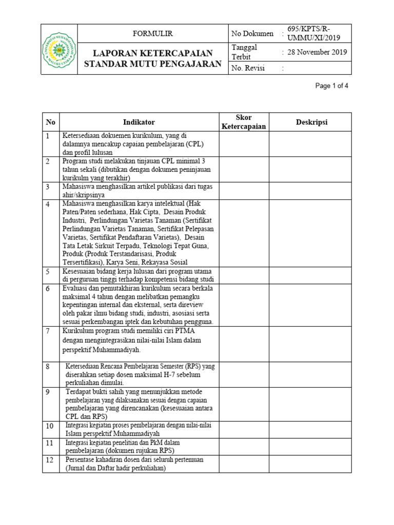 Form Penilaian Hasil Audit Mutu Bidang Pendidikan | PDF