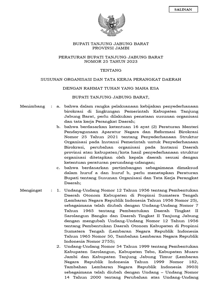 Tugas Dan Fungsi Sotk DLH 2023 | PDF