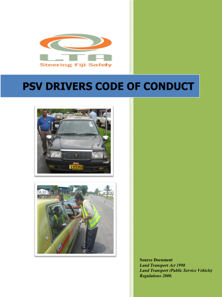 PSV DRIVERS CODE OF CONDUCT - Land Transport Authority | PDF | Road | Fare