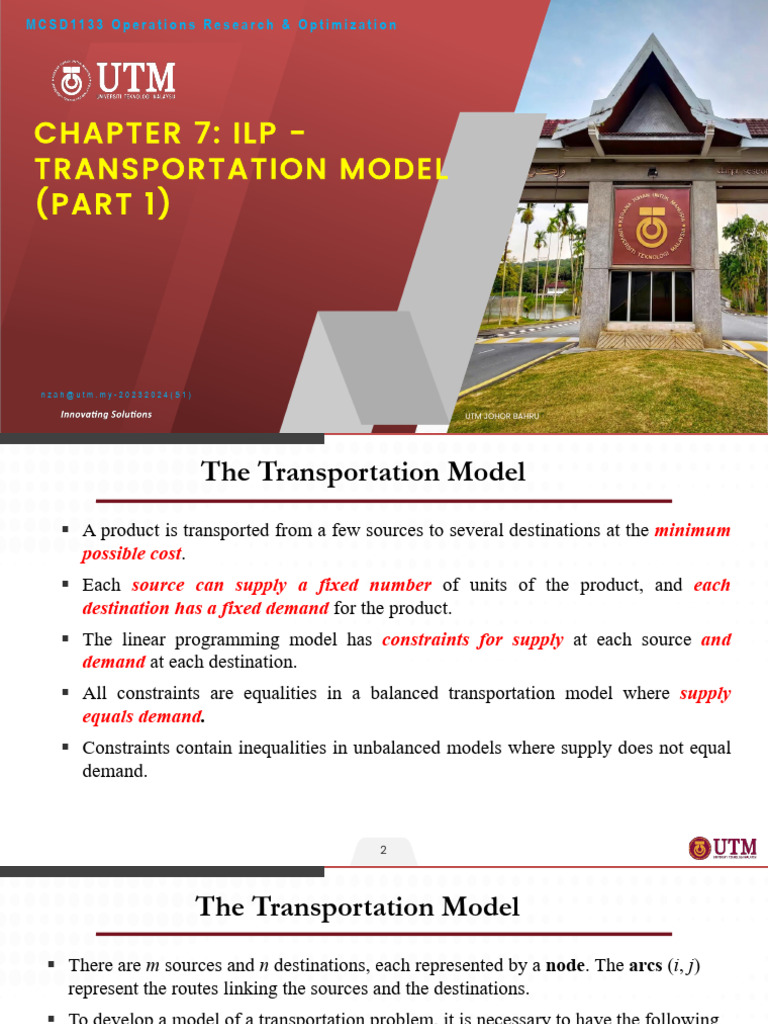 Chapter 7 Transportation Model Part 1 Pdf Mathematical