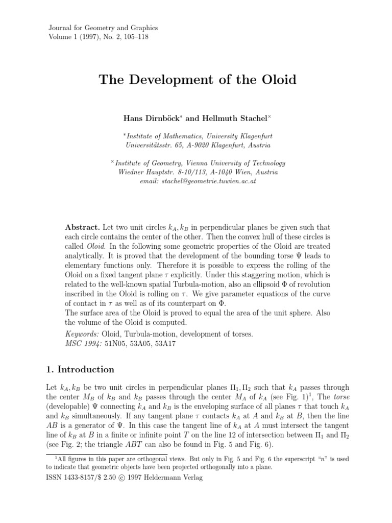 Oloid | PDF | Tangent | Geometry