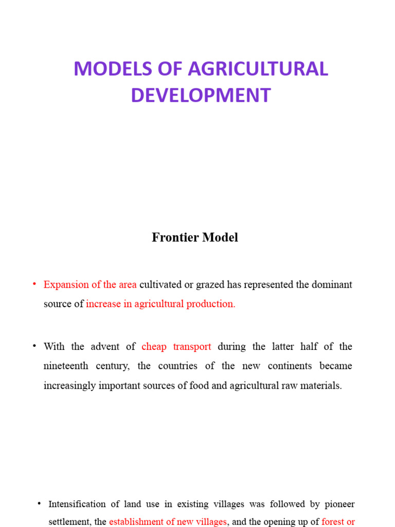 Agricultural Development Models Explained | PDF | Agriculture ...