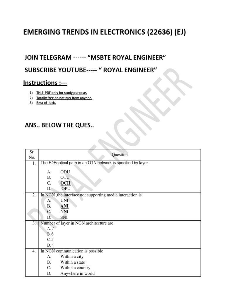 Emerging Trends in Electronics MCQs | PDF | Printed Circuit Board | Internet Of Things