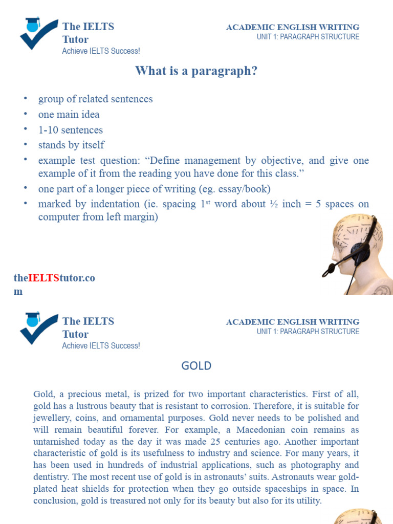 Academic English Writing 1 | PDF | Gold | Paragraph