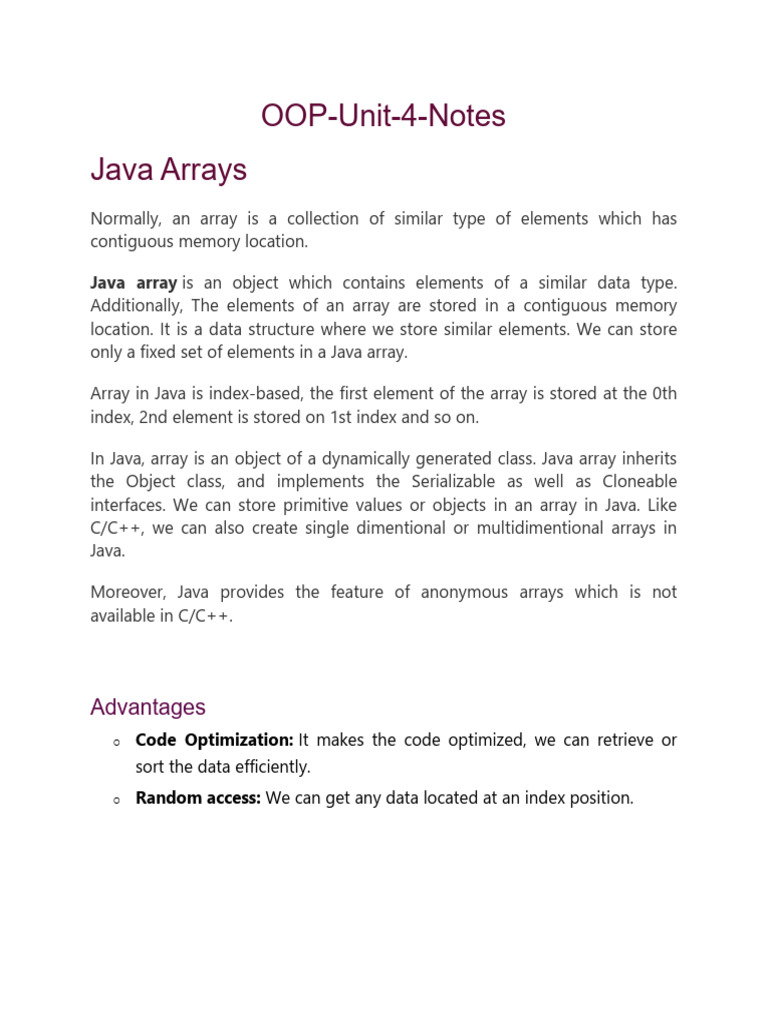 OOP Unit 4 Notes | PDF | Java (Programming Language) | C (Programming ... OOP Unit 4 Notes | PDF | Java (Programming Language) | C (Programming ...