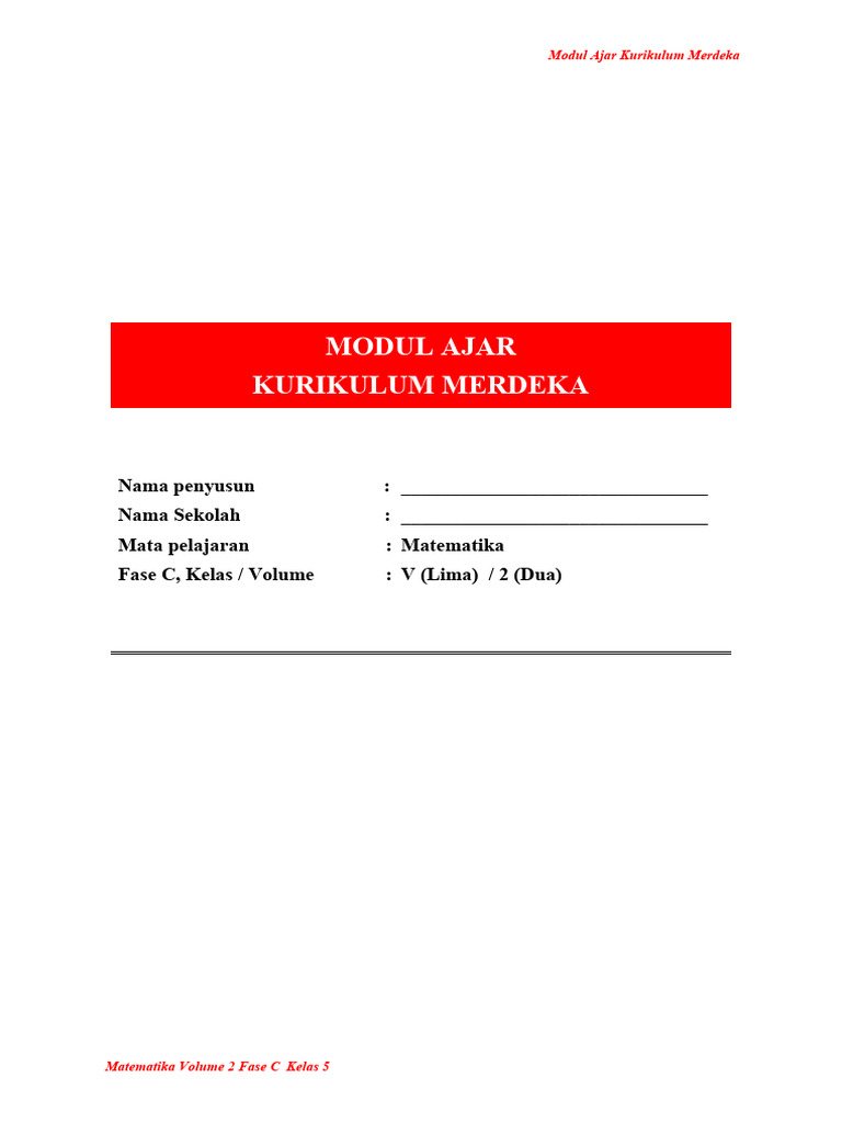 Modul Ajar MTK Volume 2 Bab 9 | PDF