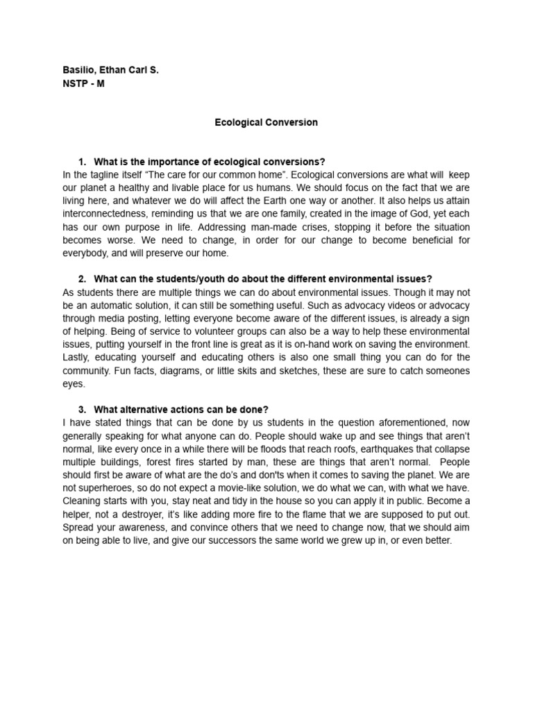 Ecological Conversion | PDF | Self-Improvement