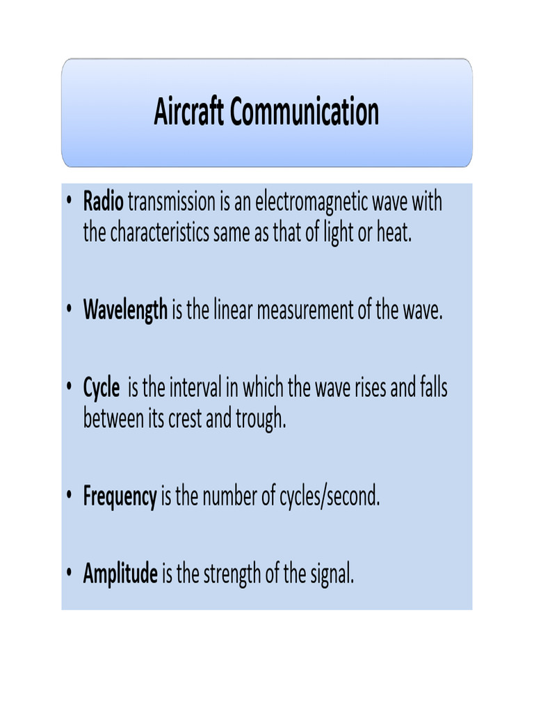 L02 1 Aircraft Communication | PDF | Radio Propagation | High Frequency