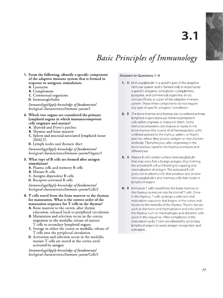 2.0. Immunology | PDF