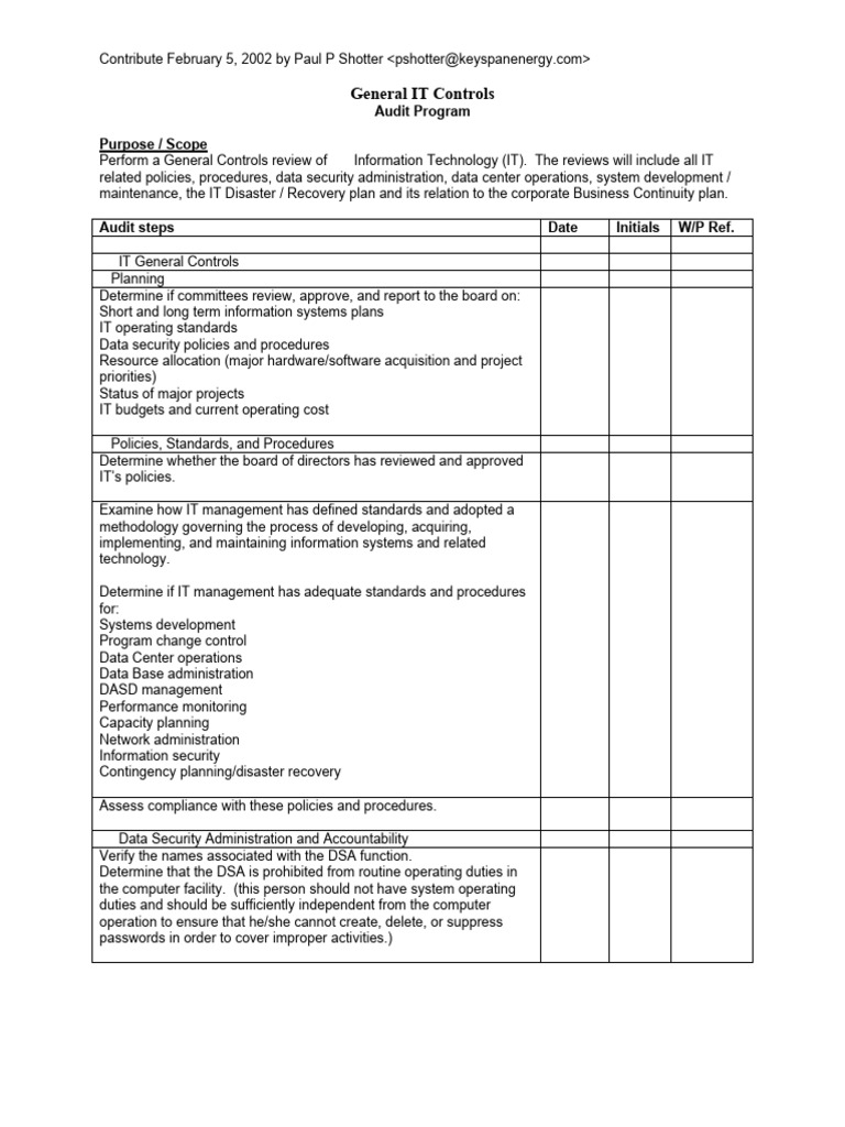 ITGeneral Controls Audit | PDF | Computer Program | Programming
