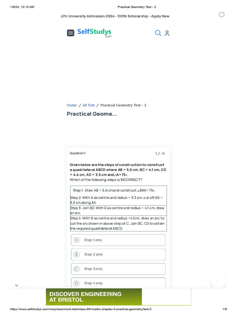 Practical Geometry Test 2 Pdf Classical Geometry Euclid 8636