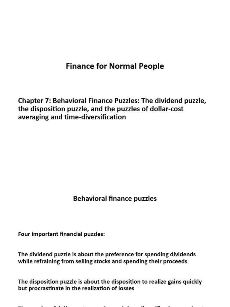 FNP chpt7 | PDF | Behavioral Economics | Investing