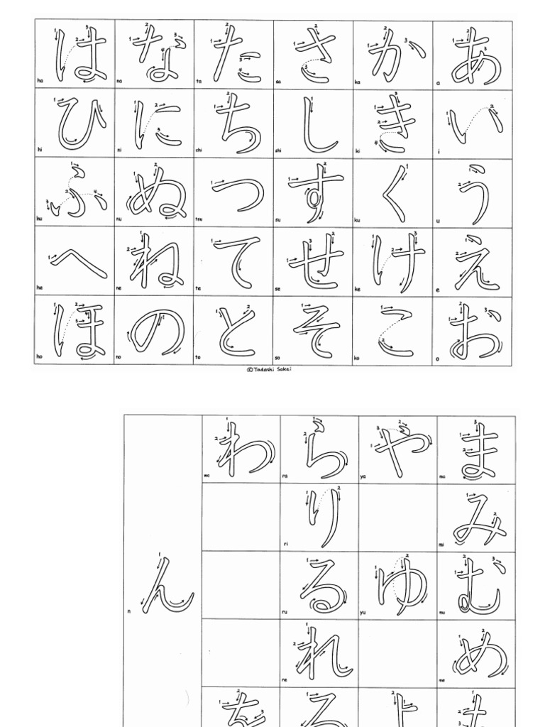 Hiragana Renshu Shitajiki02 | PDF