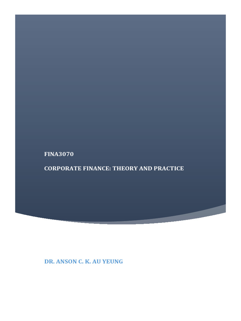 Corporate Finance Essentials | PDF | Capital Structure | Financial Capital