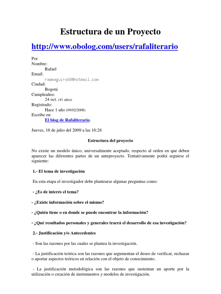 Estructura de Un Proyecto | PDF | Conocimiento | Teoría