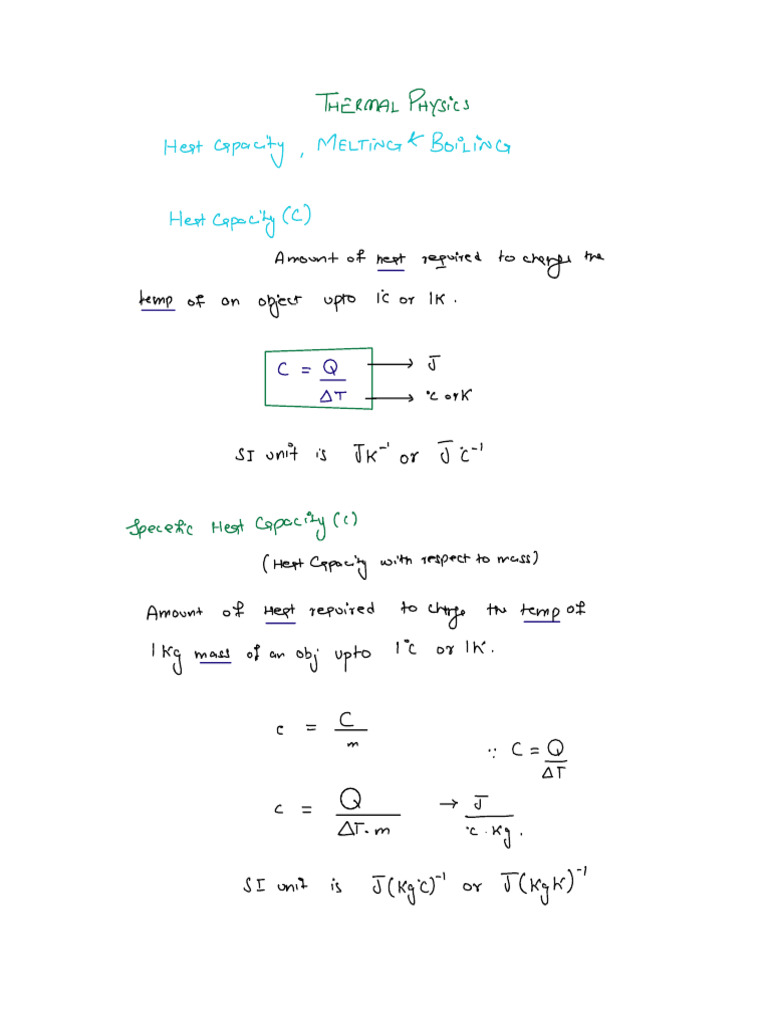 A Level Thermal Physics Overview | PDF | Evaporation | Heat Transfer