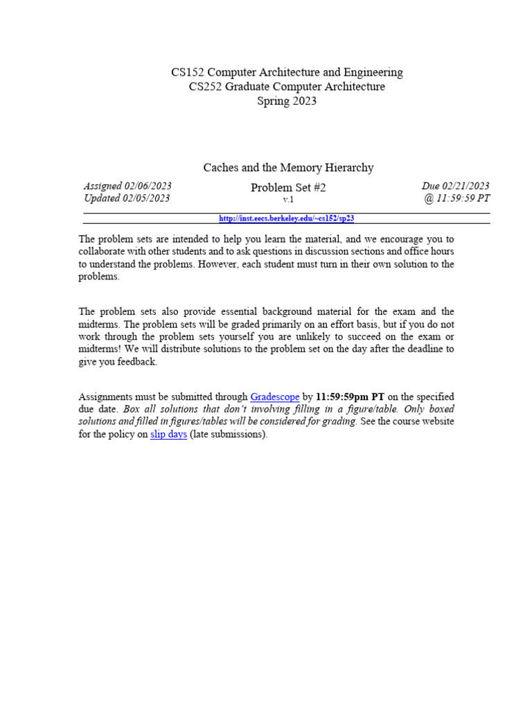hw02 Sols | PDF | Cpu Cache | Computer Engineering