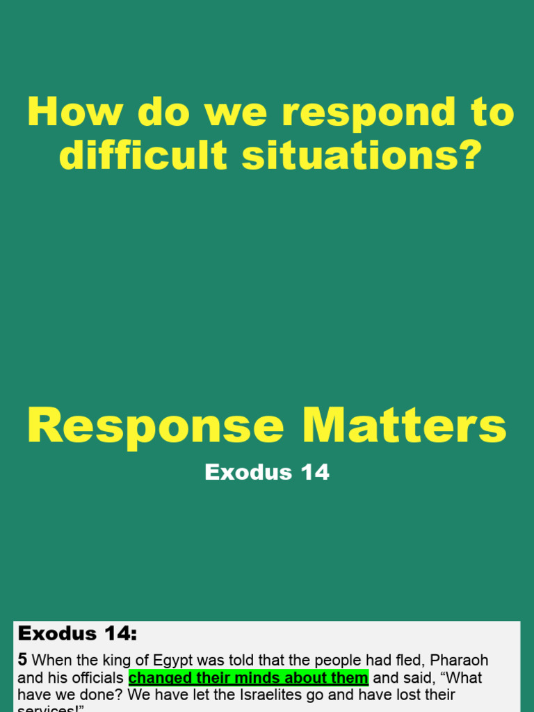 Response Matters | PDF | The Exodus | Moses