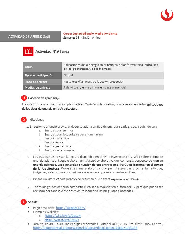 AR261 S13 Online Ficha Act Grupal | PDF | Energía sostenible | Naturaleza