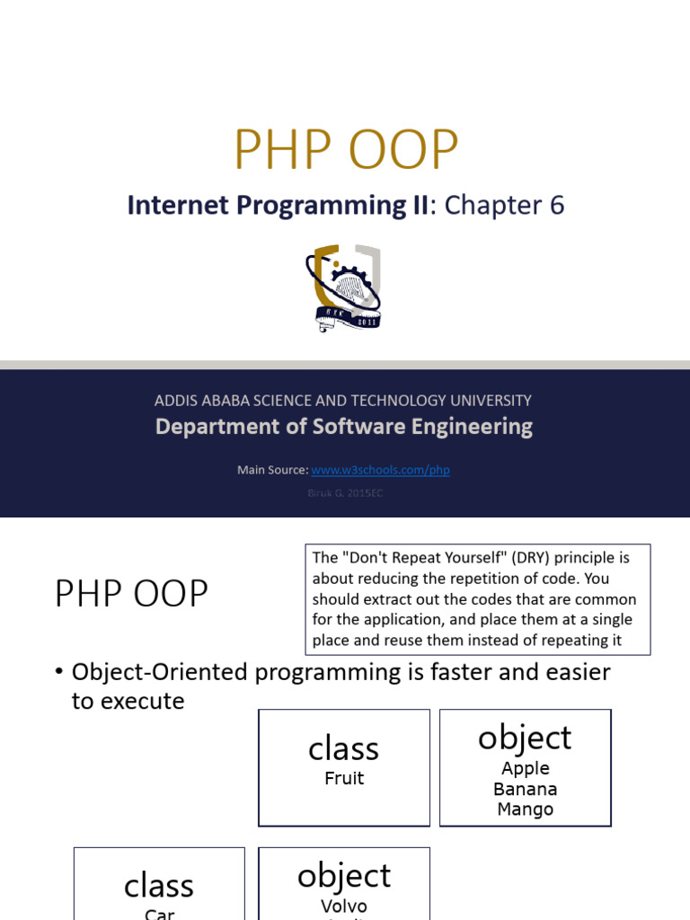 6 - Chapter 6 - PHP | PDF | Class (Computer Programming) | Inheritance (Object Oriented Programming)