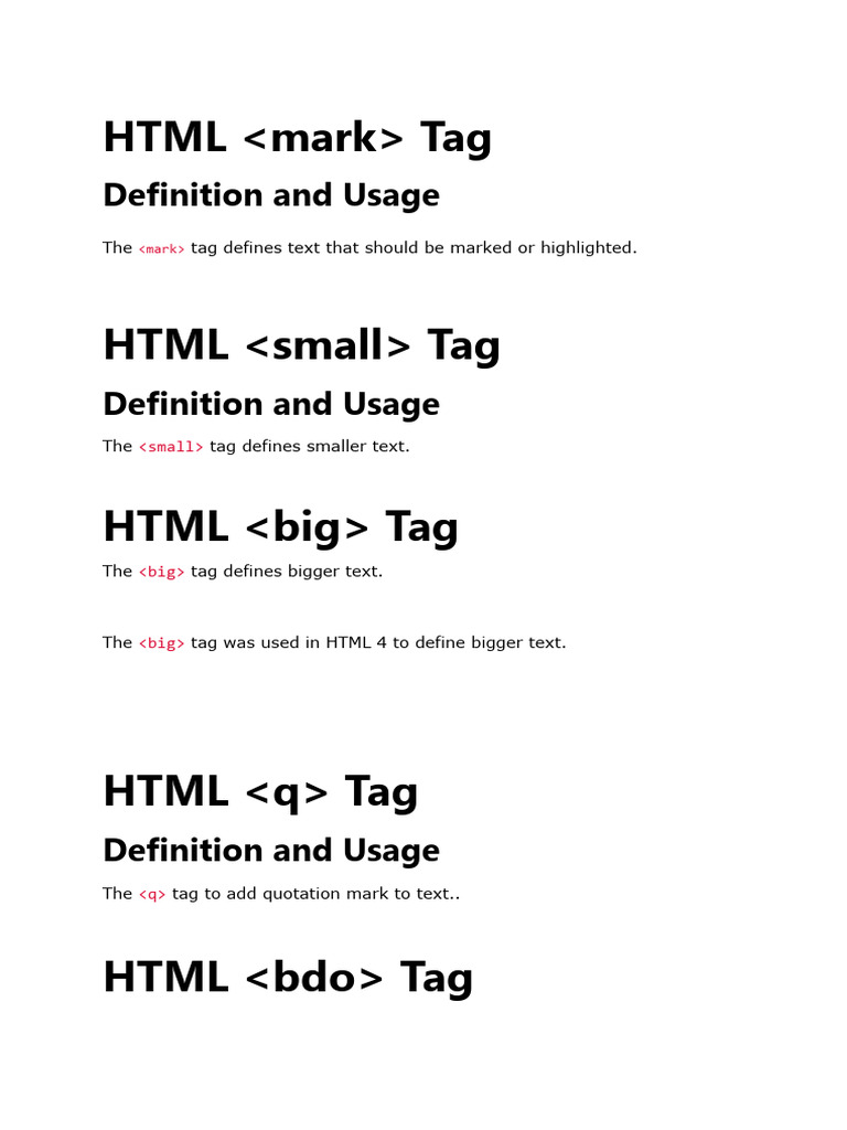 2-Formatting Text in HTML | PDF