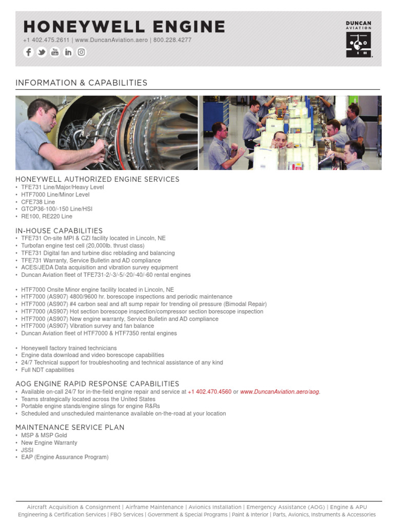 Honeywell Engine Services Overview | PDF | Computers