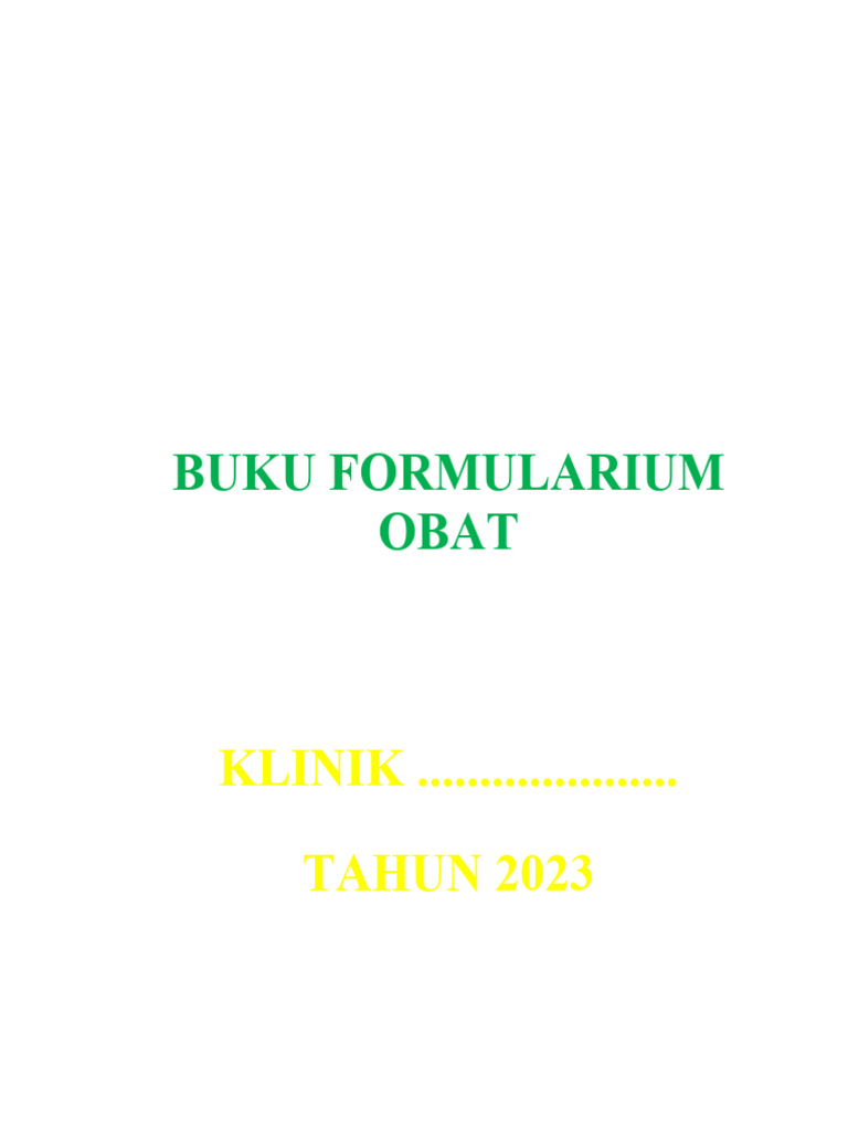PKP 15.2 Formularium Obat Klinik 2023 | PDF | Chemical Substances | Organic Compounds