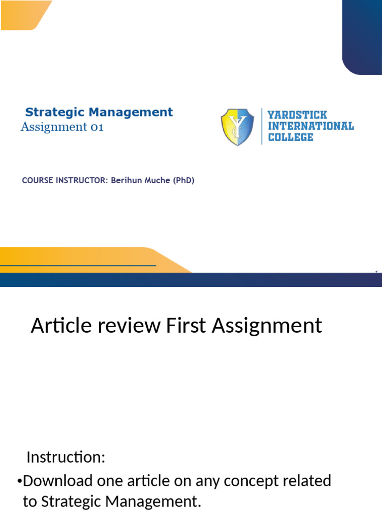 SM First Assignment and Guide on Article Review | PDF | Methodology | Thesis
