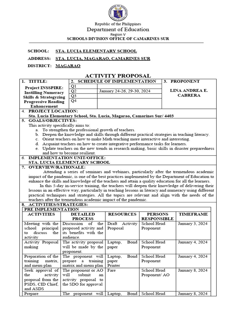 INSET Proposal 2024 | Download Free PDF | Cuisine | Foods INSET Proposal 2024 | Download Free PDF | Cuisine | Foods