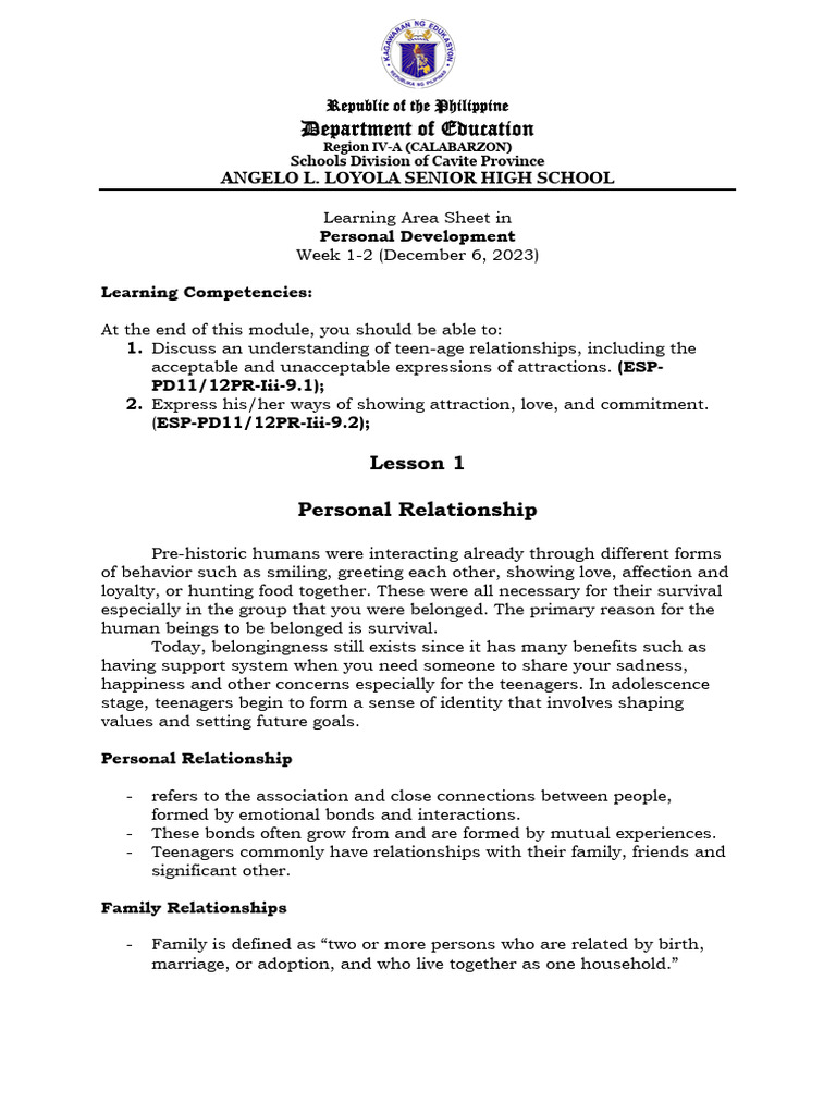 Perdev Las Week1 2 | PDF | Love | Romance (Love)